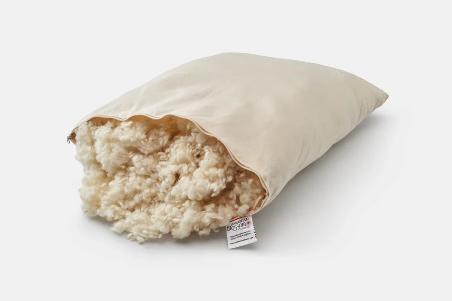 Natural Cotton Adjustable Pillow King Size with Wool Filling Made in U ...