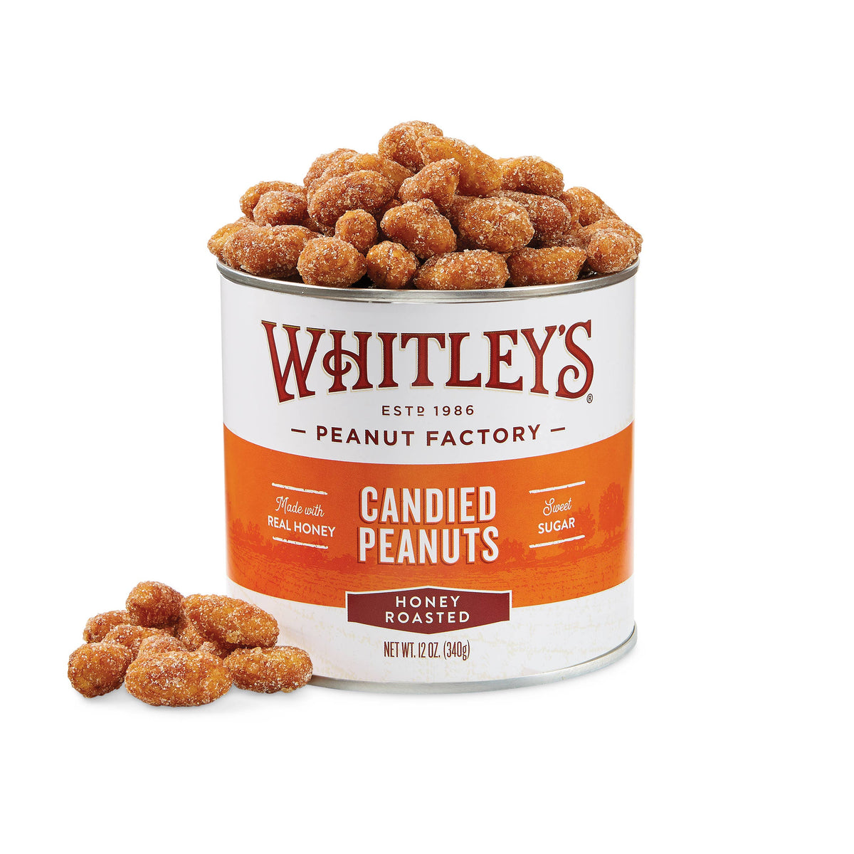 Whitley's 12 oz. Tins Honey Roasted Virginia Peanuts – MadeinUSAForever