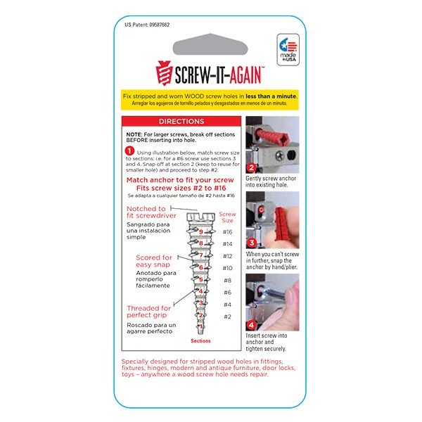 Screw-It-Again Wood Repair Anchor 10-Pack Made in USA – MadeinUSAForever